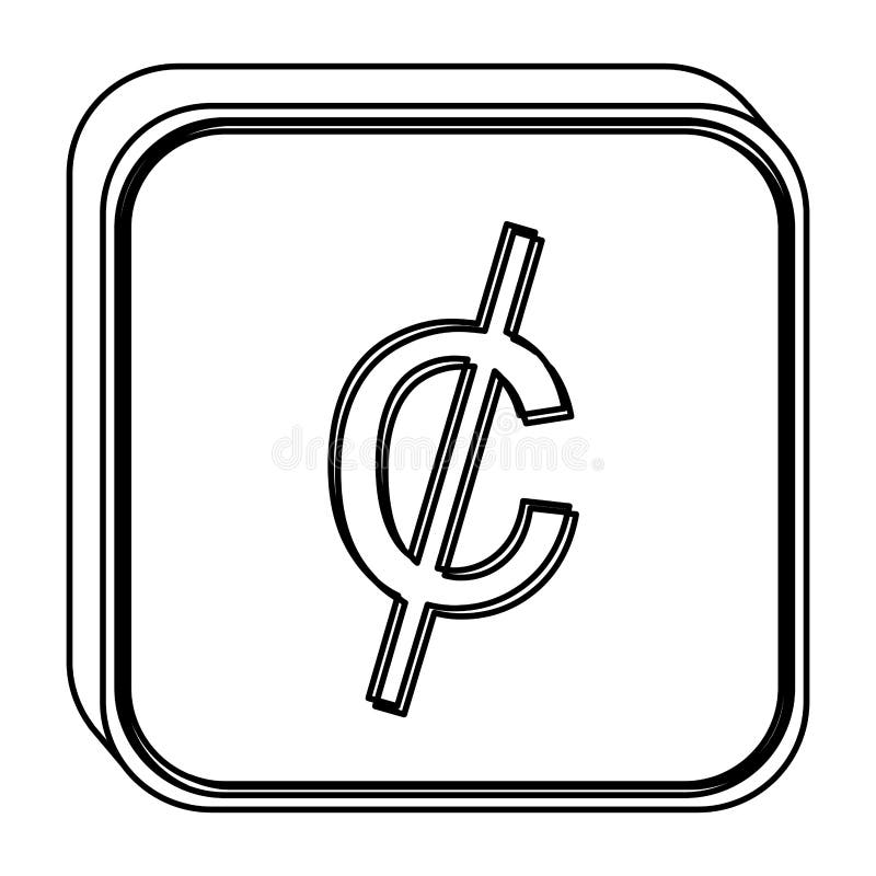 Cent Penny Currency Symbol Icon Stock Illustration - Illustration of ...