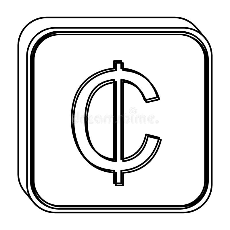 Cent Penny Currency Symbol Icon Stock Illustration - Illustration of ...