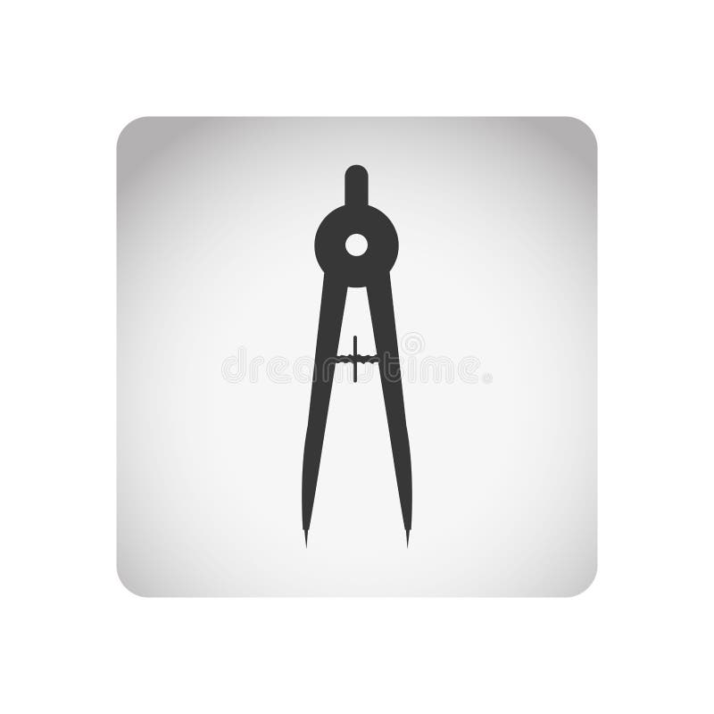Monochrome Square Frame with Silhouette Compass School Tool Stock ...