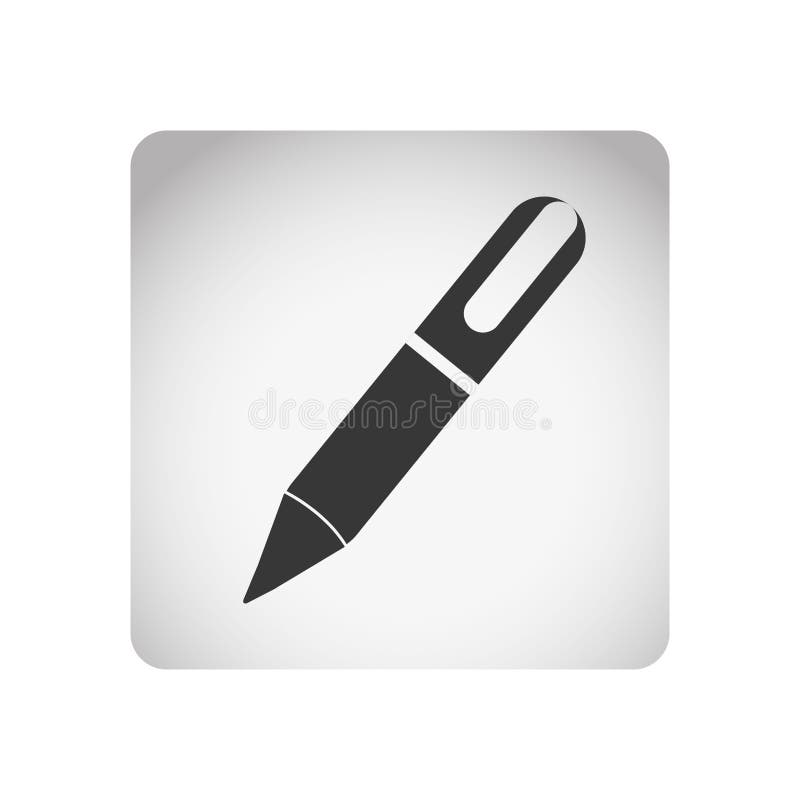 Monochrome Square Frame with Silhouette Pen Icon Tool Stock ...