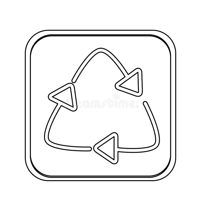 Monochrome Square with Recycling Symbol with Arrows Stock Vector ...