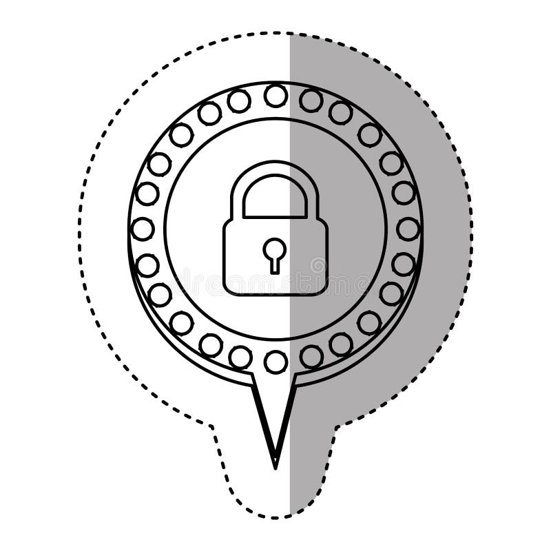 Sticker Set of Padlock and Password Text Box with Shield Stock Vector ...