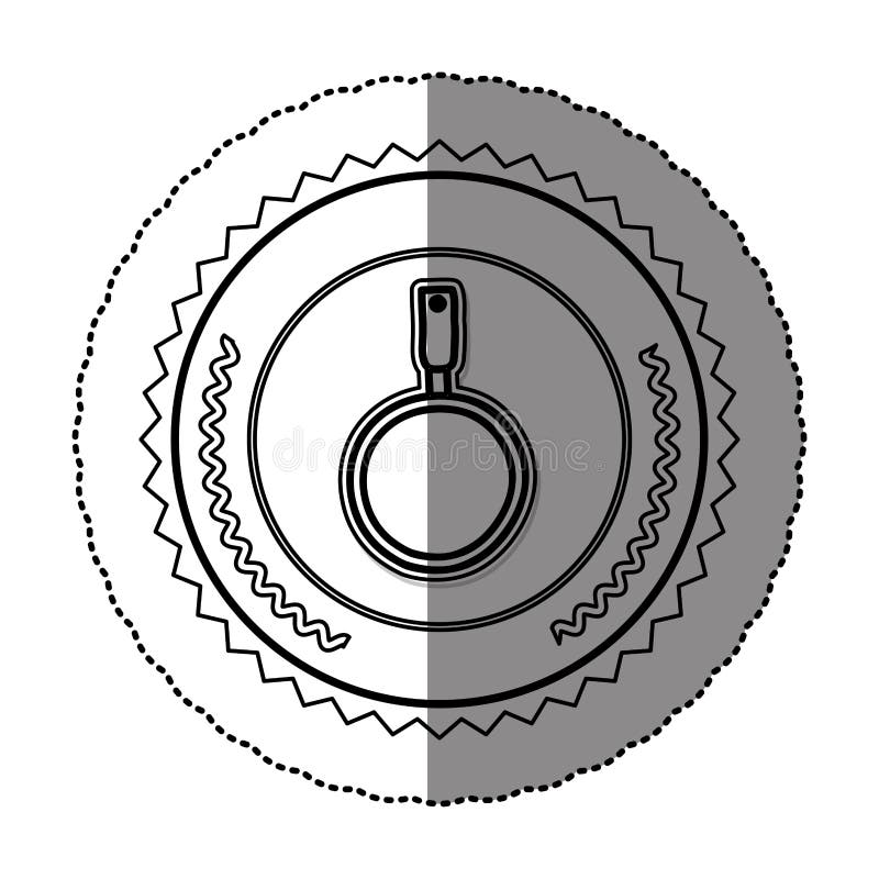 Monochrome Sticker Round Frame with Pans with Handling Stock ...