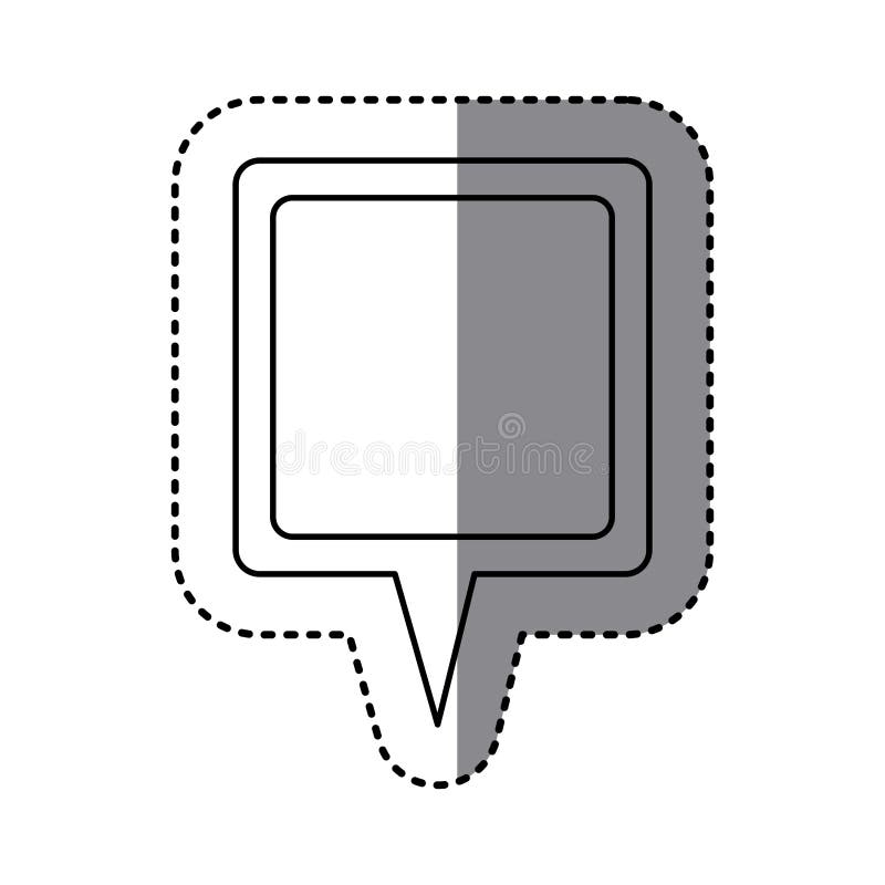 Monochrome Sticker of Square Speech with Tail Stock Illustration ...