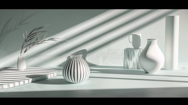 Monochrome Still Life Vases Shadows Stock Photos - Free & Royalty-Free ...