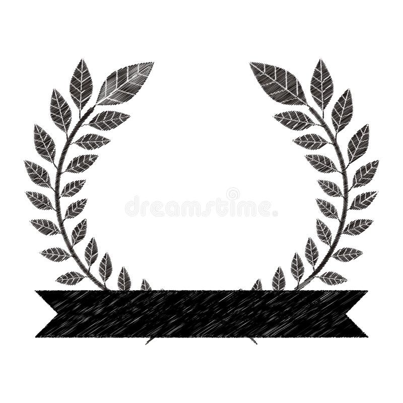 Monochrome Striped Decorative Olive Branch Half Crown with Ribbon Stock ...