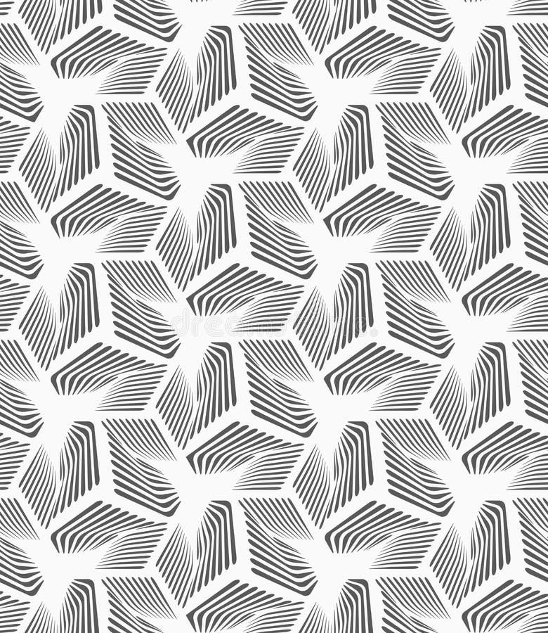 Monochrome Striped Three Ray Shapes Stock Vector - Illustration of ...