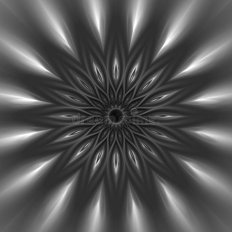 Monochrome Symmetrical Sun Shape Illustration Center of the Square ...