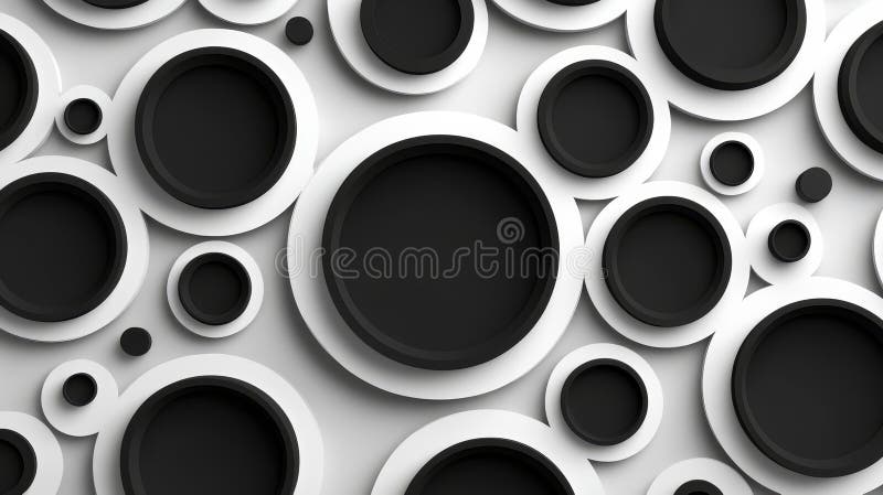 Monochrome Symphony, a Playful Dance of Black and White Circles on ...