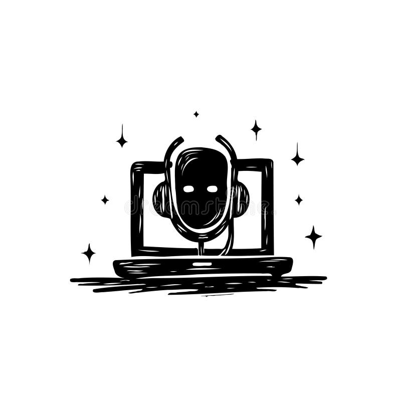 Monochrome Tech Avatar: Digital Representation of Artificial ...