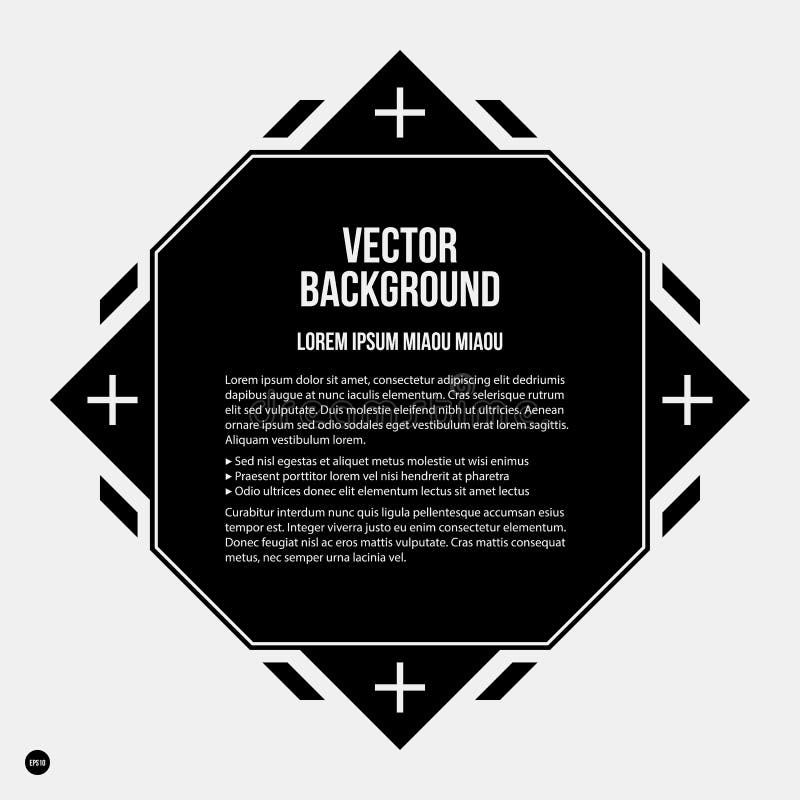 Monochrome Text Background in Strict Style Stock Vector - Illustration ...