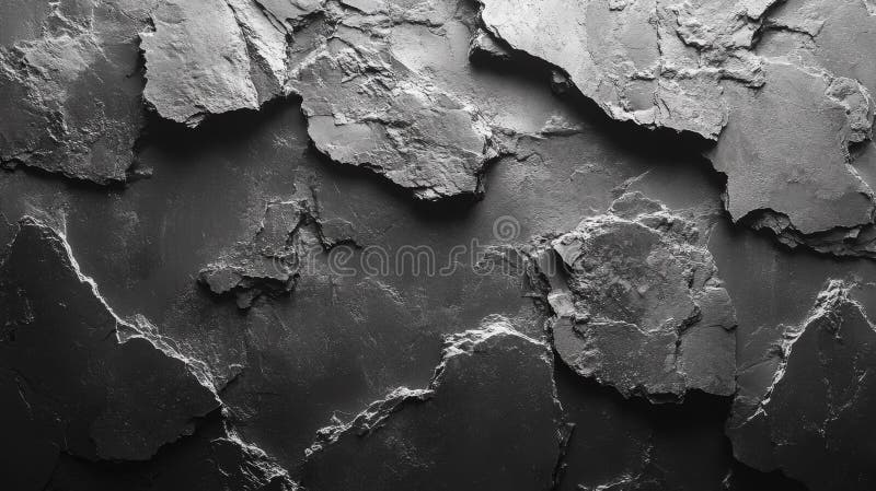 Monochrome Textured Rock Surface with Sharp Contrasts and Light ...