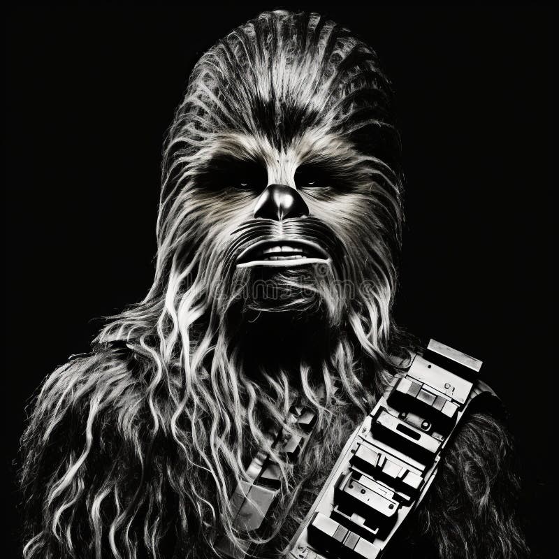 Monochrome Toned Chewbacca with Photocopy Lines Stock Illustration ...