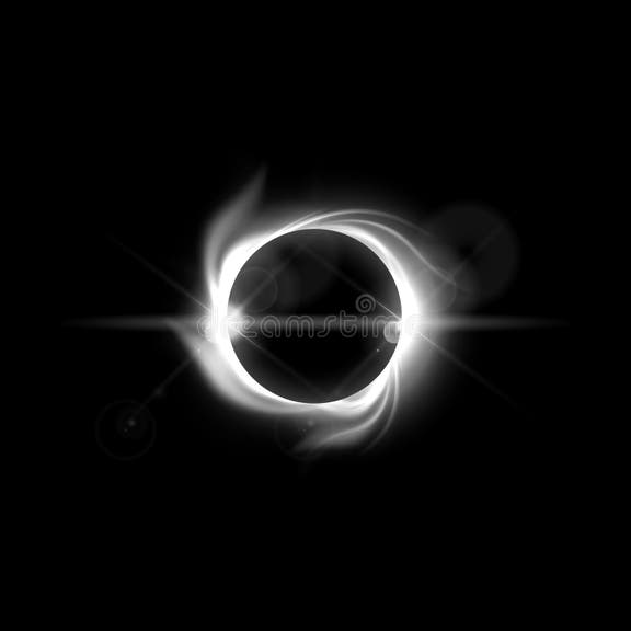 A Monochrome Total Eclipse with Bright White Light, Swirling Streams ...