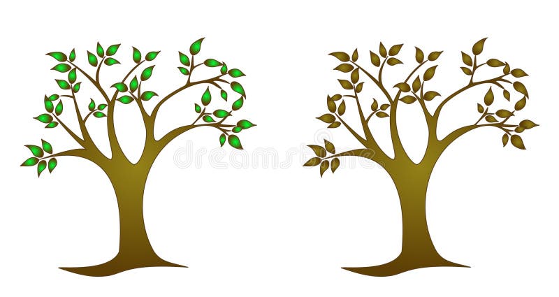 Monochrome trees stock vector. Illustration of botany - 9176363