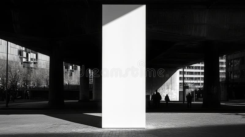 Monochrome Urban Sculpture: Geometric Form in High Contrast Stock ...