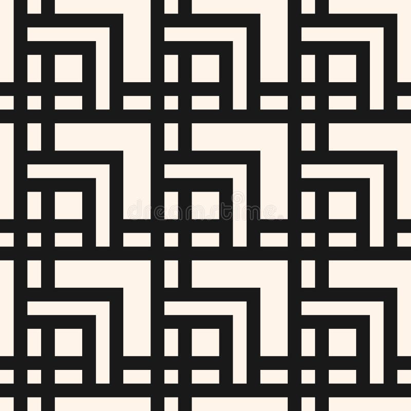 Monochrome Vector Abstract Geometric Seamless Pattern with Squares ...