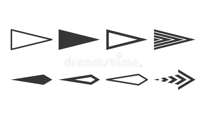 Monochrome Vector Arrow Symbols. Minimalist Design Elements for Ui and ...