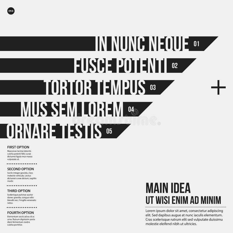 Monochrome Vector Chart Template in Strict Style Stock Vector ...