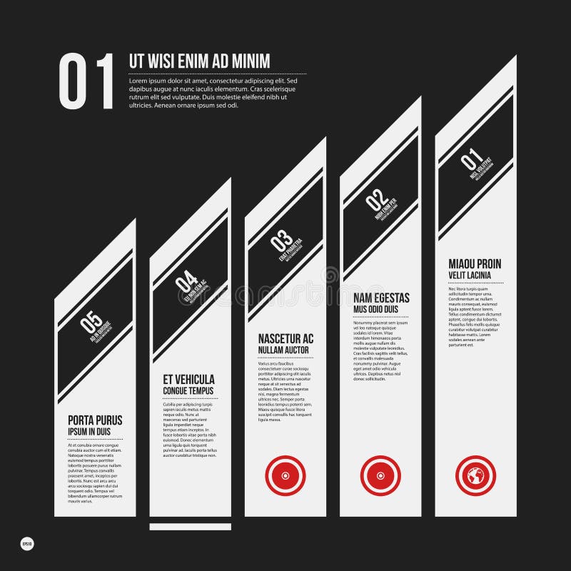 Monochrome Vector Chart Template in Strict Style Stock Vector ...