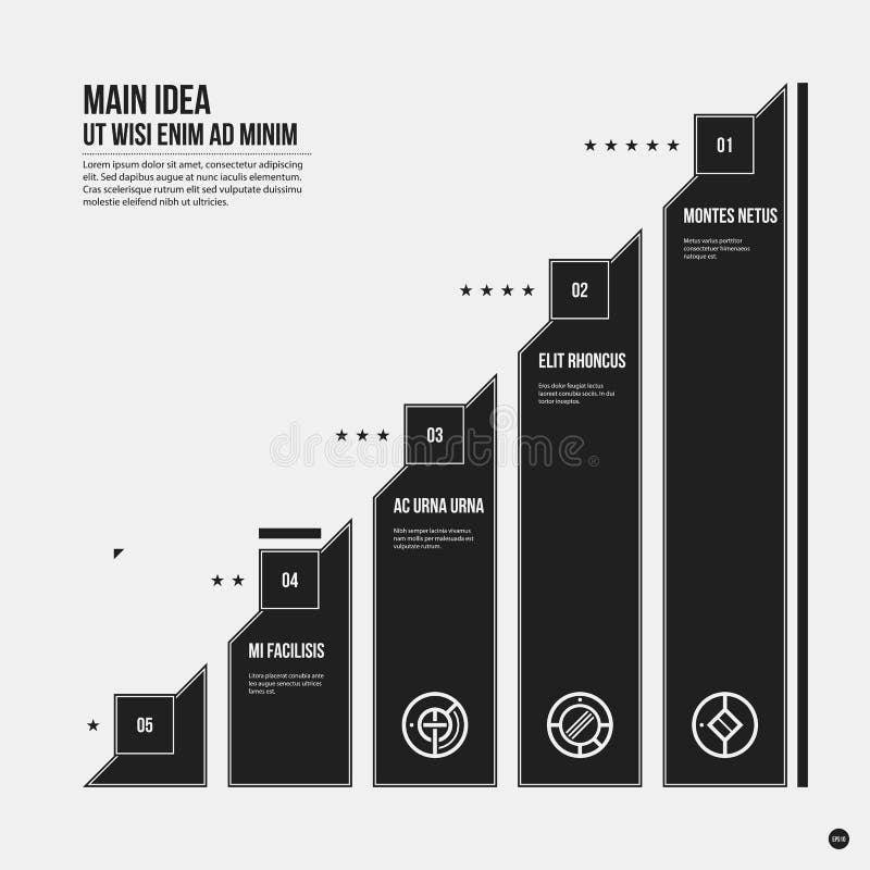 Monochrome Vector Chart Template in Strict Style Stock Vector ...