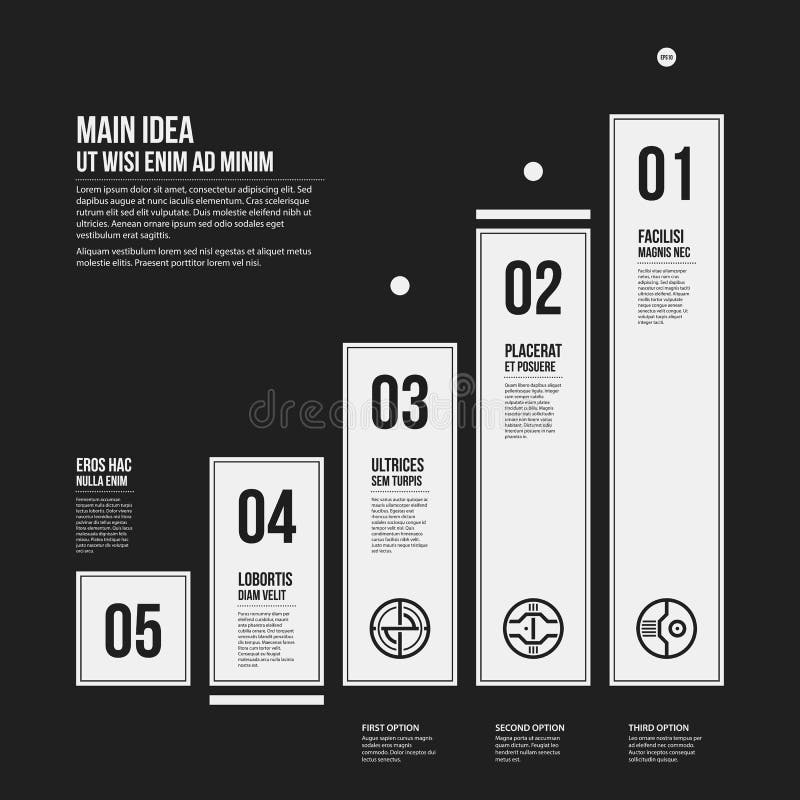 Monochrome Vector Chart Template in Strict Style Stock Vector ...