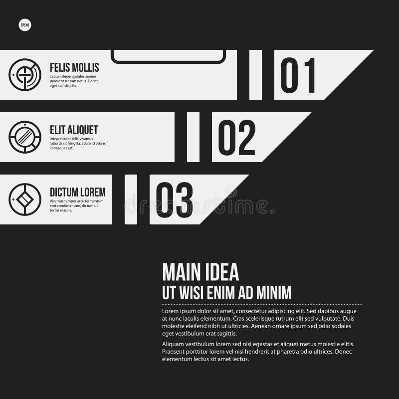 Monochrome Vector Chart Template in Strict Style Stock Vector ...