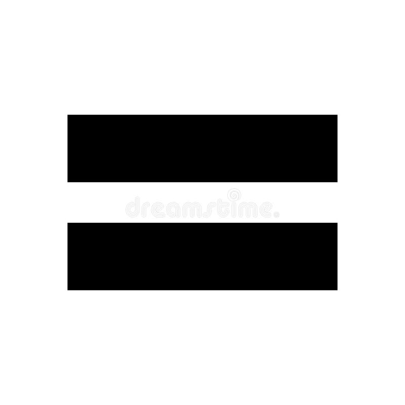 Monochrome Vector Graphic of an Equals Sign. this Could Be Used in the ...