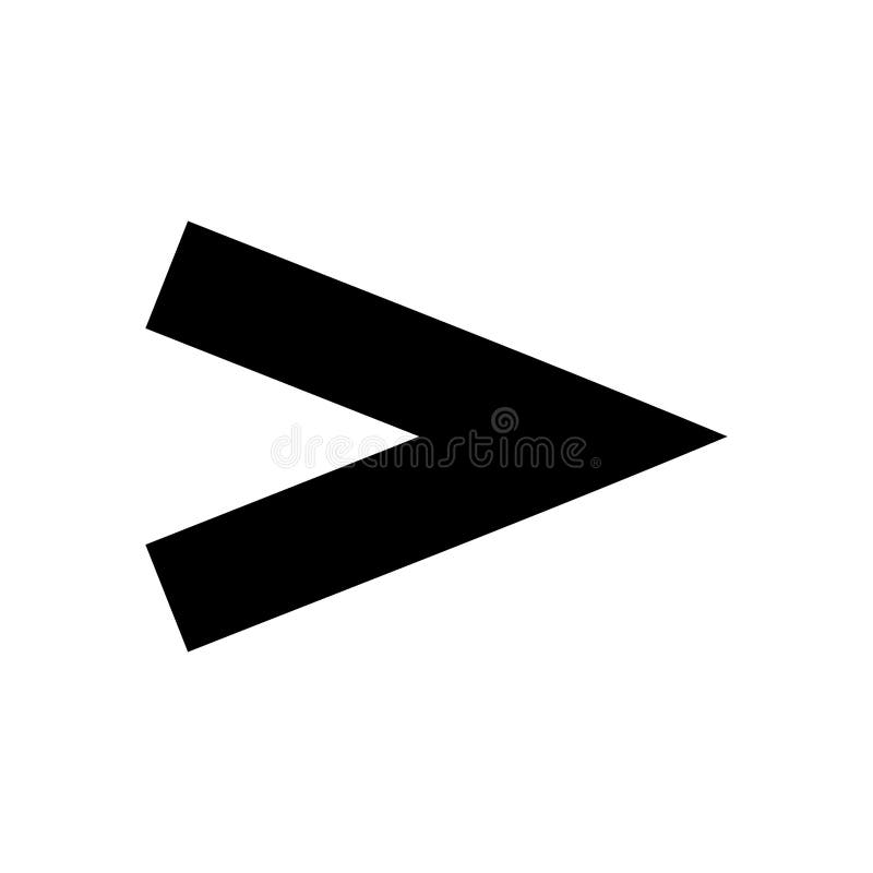 Monochrome Vector Graphic of a Greater Than Sign. this Could Be Used in ...