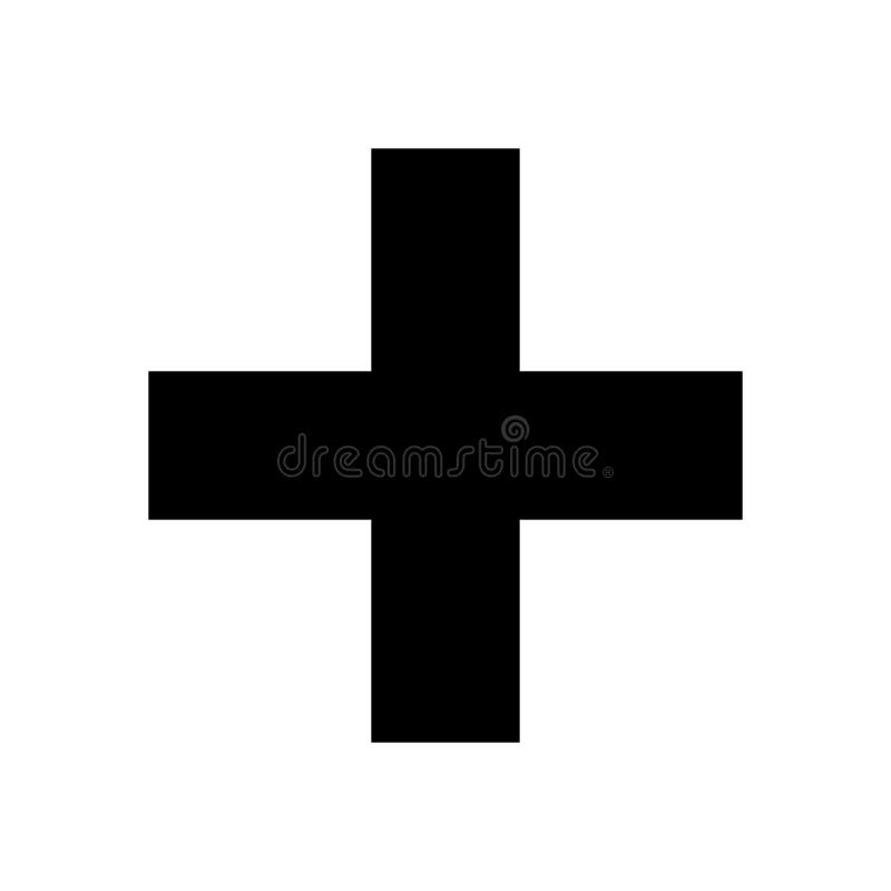 Monochrome Vector Graphic of a Plus Sign. this Could Be Used in the ...