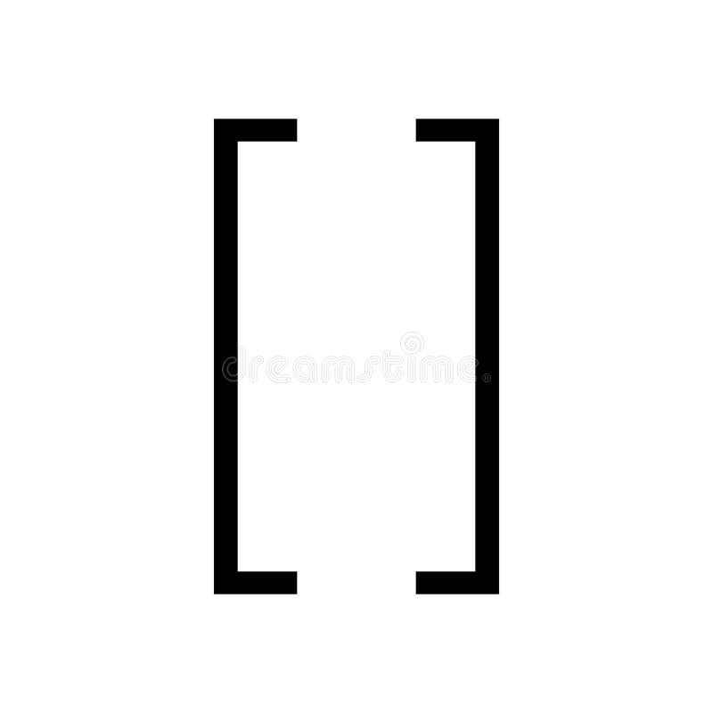 Monochrome Vector Graphic of Square Brackets. this Could Be Used in the ...