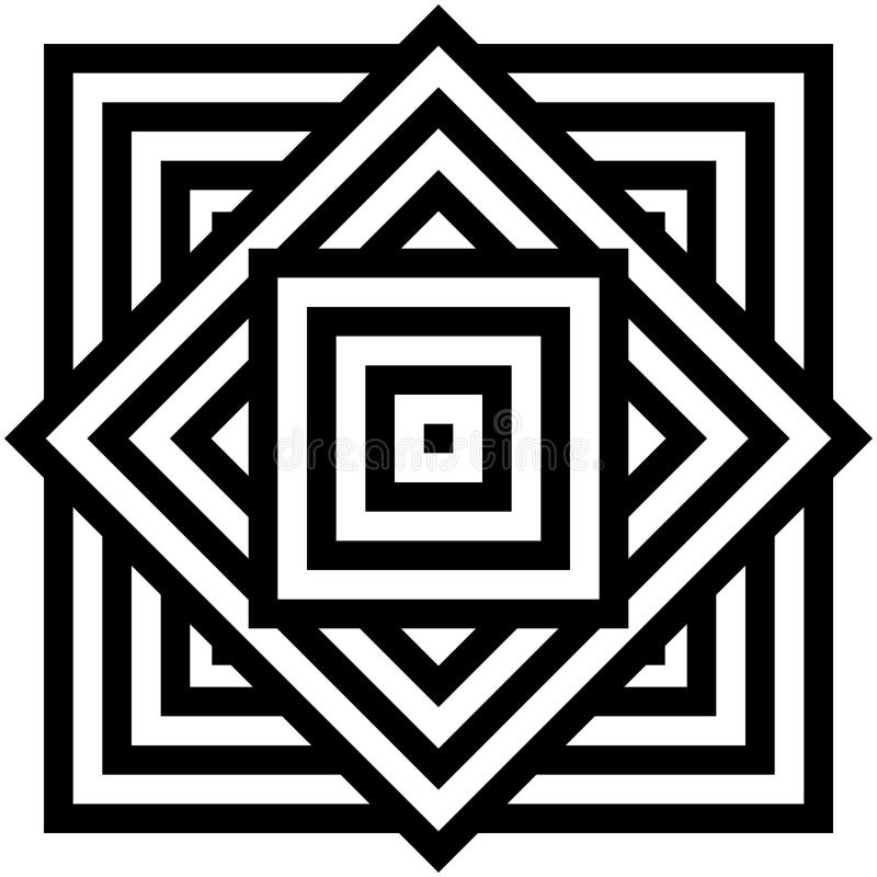 Monochrome Vector Graphic of Squares Gradually Increasing in Size ...