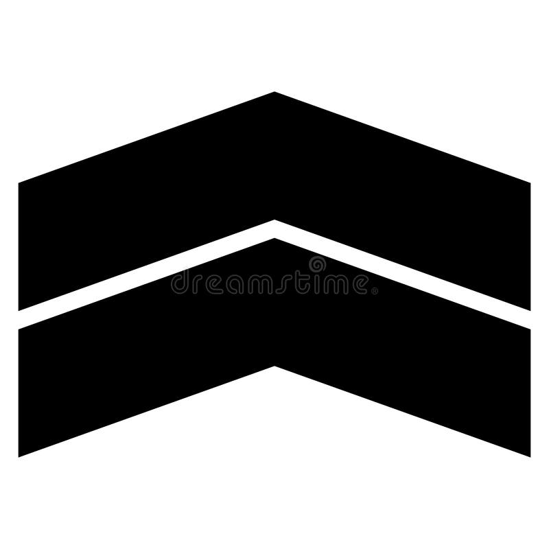 Monochrome Vector Graphic of Two Upward Pointing Chevrons Stock Vector ...