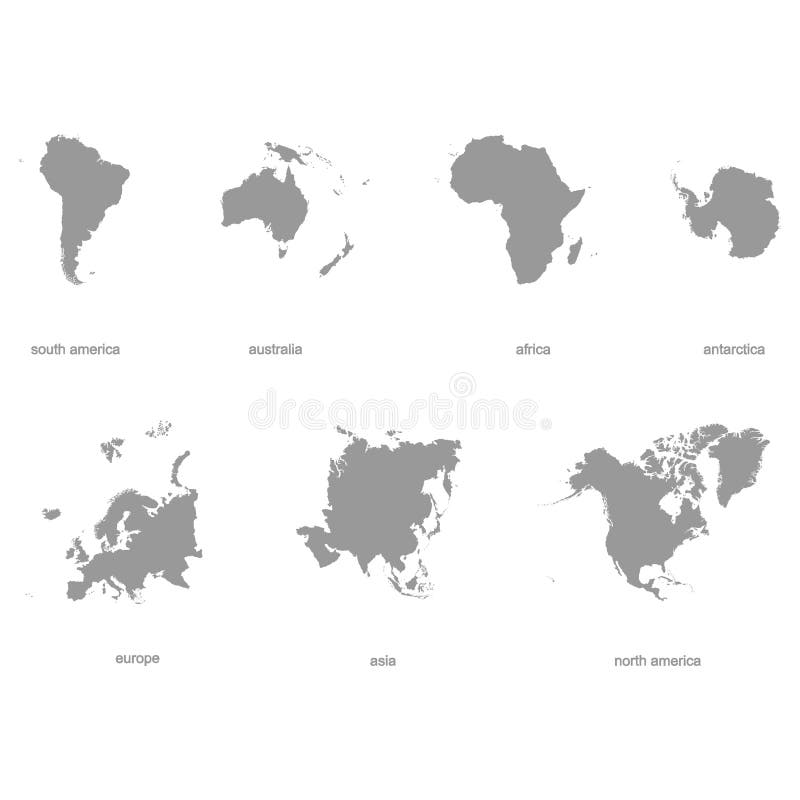 Vector Icons with World Continents Stock Vector - Illustration of ...