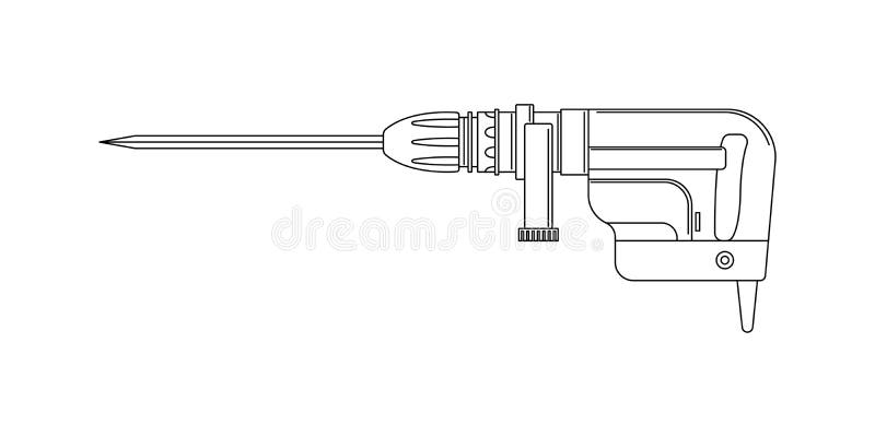 Monochrome Vector Illustration of the Puncher for the Construction ...