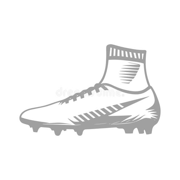 Black and White Vector Illustration a Soccer Cleat with a High Ankle ...