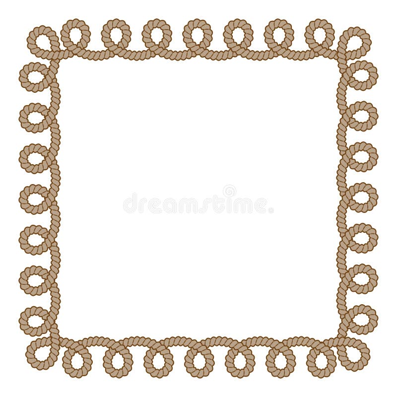 Set of Rope Square Frames with Knots and Loops Stock Vector ...