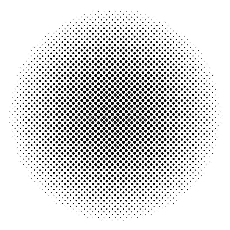 Monochrome Vector Round Halftone Pattern Isolated on a White Background ...