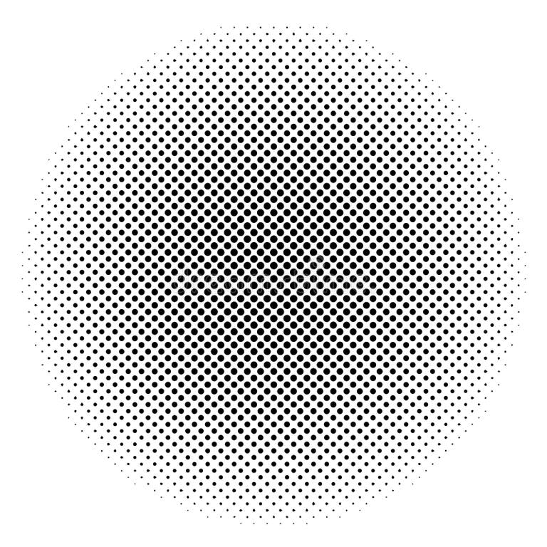 Monochrome Vector Round Halftone Pattern Isolated on a White Background ...