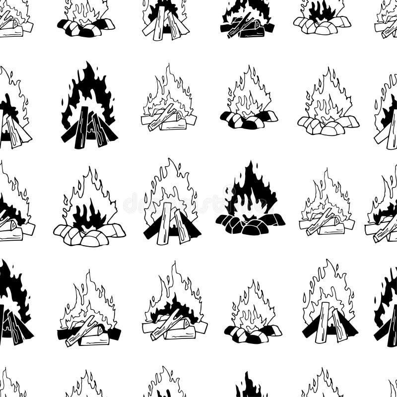 Bonfire Black White Stock Illustrations – 9,517 Bonfire Black White ...