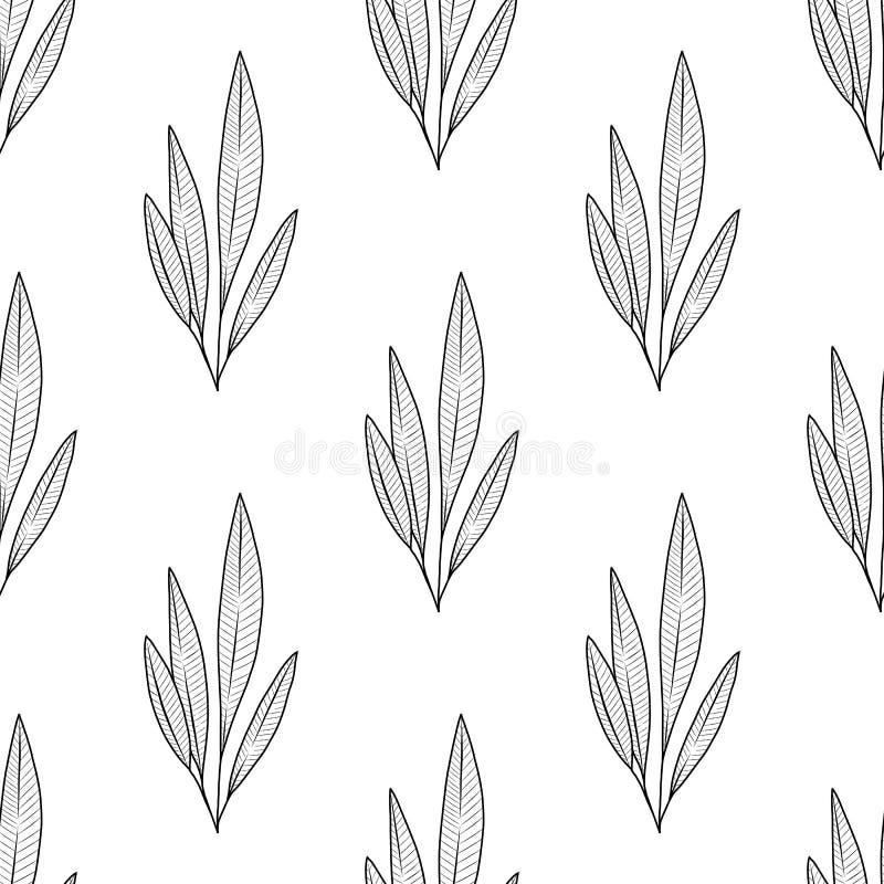 Seamless plant pattern stock vector. Illustration of line - 107449434