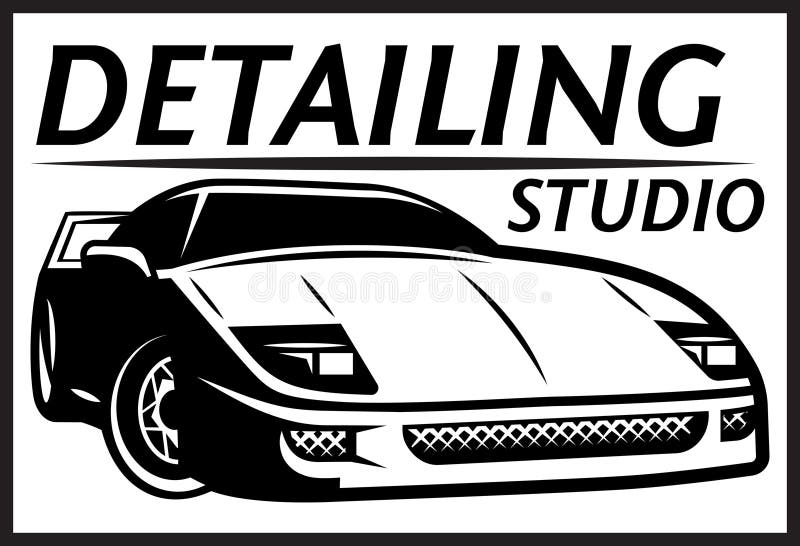 Monochrome Vector Template with Car for Design on the Theme of Tuning ...