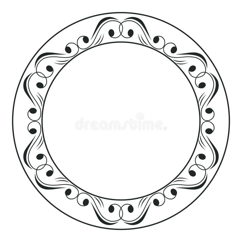 Monochrome Vintage Circular Border Stock Vector - Illustration of ...