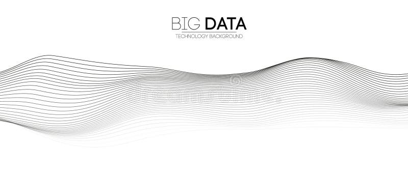 Monochrome Wave Pattern for Big Data Technology Concept Stock Vector - Illustration of wave ...