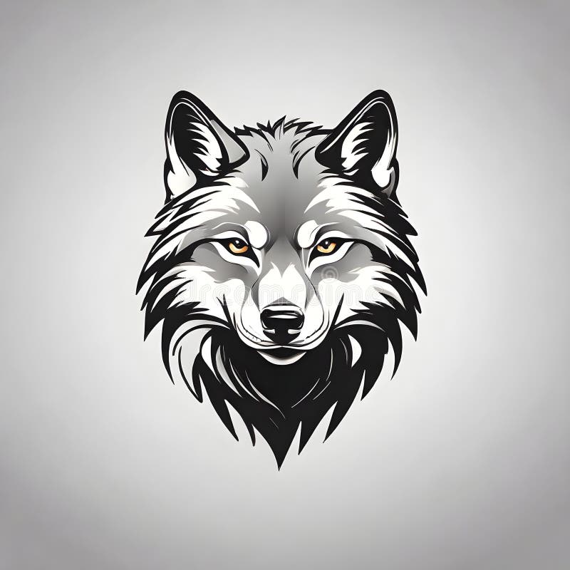 Monochrome wolf Head Logo stock illustration. Illustration of ethnic ...