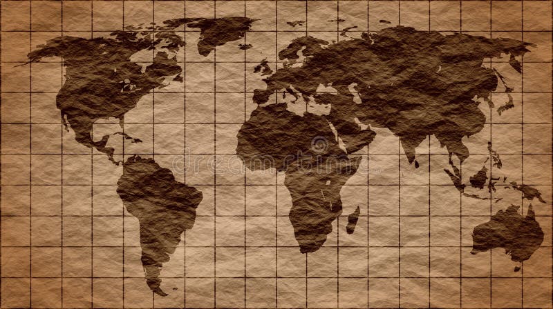Monochrome world map stock illustration. Illustration of modern - 59789902