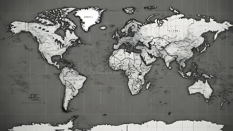 Map World Monochrome Stock Illustrations – 2,987 Map World Monochrome ...