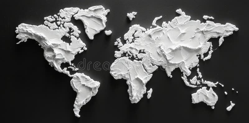 A Monochrome World Map Perfect for Diverse Project Uses. Stock Photo ...