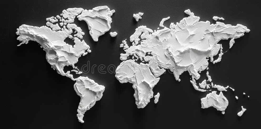 A Monochrome World Map Perfect for Diverse Project Uses. Stock Photo ...