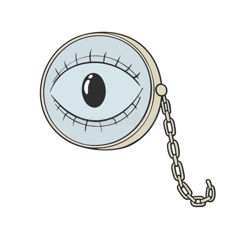 Monocle hand draw art stock vector. Illustration of chain - 333201598